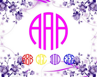 Circle monogram font | Etsy