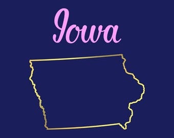Iowa outline | Etsy