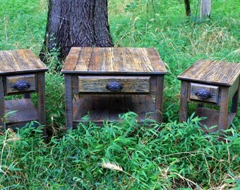 Rustic end table | Etsy