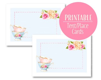 Tea party place card | Etsy