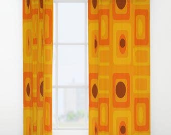 Retro curtains | Etsy