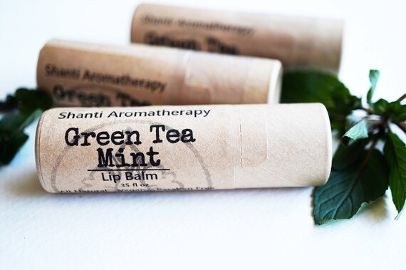 Green Tea and Mint Lip Balm All Natural Lip Balm organic