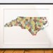 North Carolina map art North Carolina art print North
