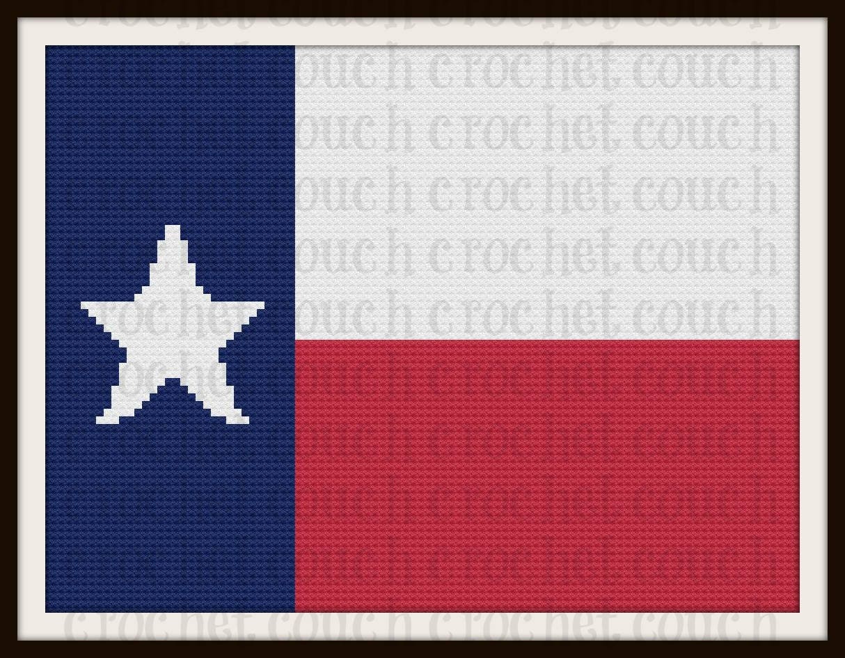 Texas Flag Afghan, C2C Crochet, Graph, & Written Word Chart, Crochet ...