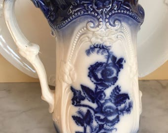 Flow blue pitcher | Etsy