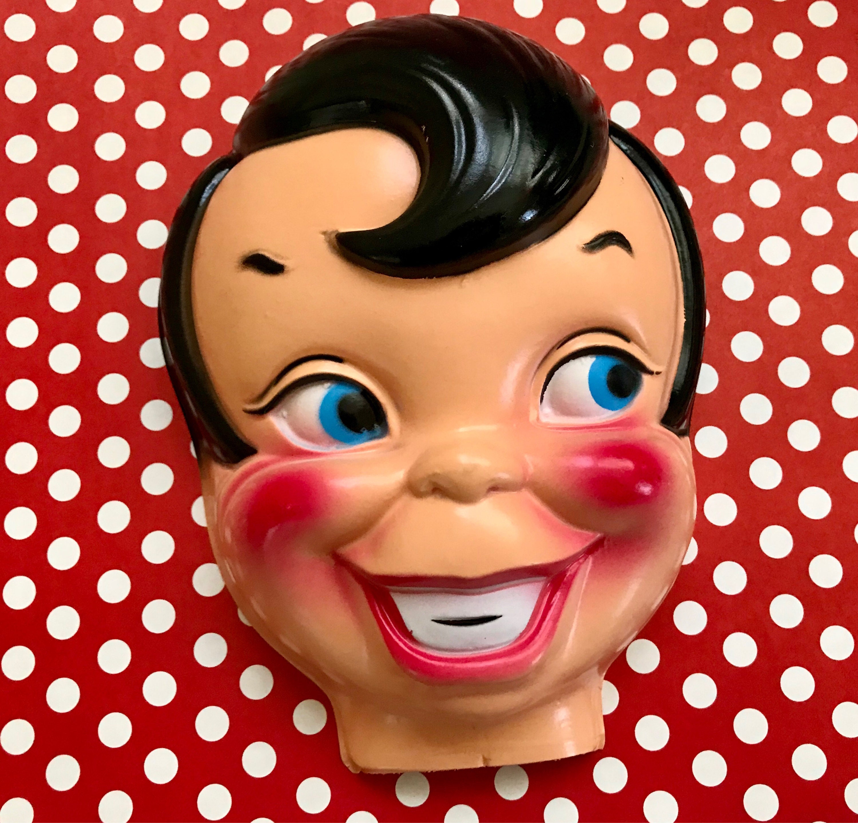 Vintage Creepy Doll Head Mask Altered Art Movie Prop