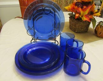 Arcoroc cobalt blue | Etsy