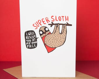 Sloth card | Etsy