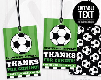 Soccer favor tags | Etsy