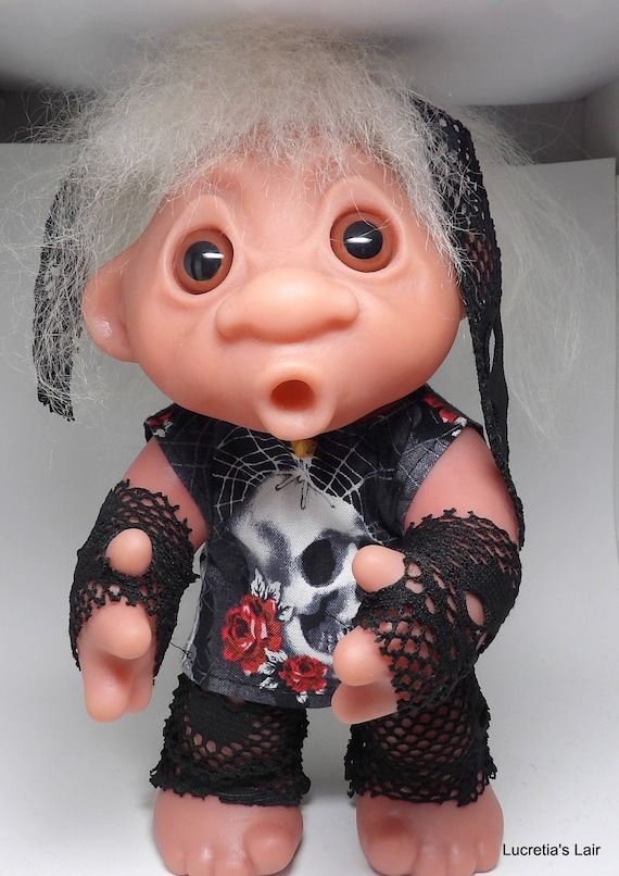 Items similar to Skull Goth Dress Ensemble For Dam Norfin 604 9" Troll ...