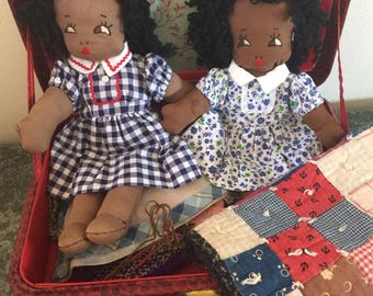 Black rag doll | Etsy