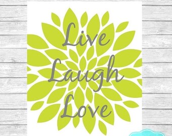 Live Laugh Love Digital PRINTABLE Files Instant Download Brown