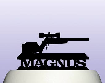 Rifle cake topper | Etsy