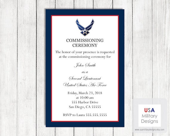 Air Force Commissioning Ceremony Invitation Printable Air