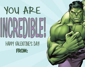 Hulk valentine | Etsy