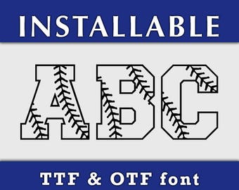 Baseball font | Etsy