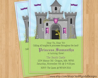 Castle invitation | Etsy
