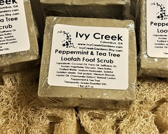 Peppermint / Tea Tree Loofah Foot Soap / Scrub Soap / Cold