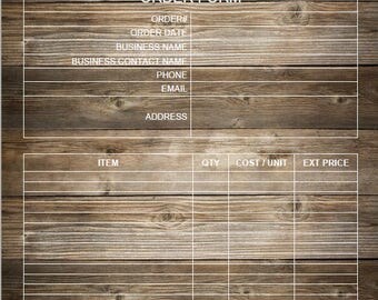 Order form template | Etsy