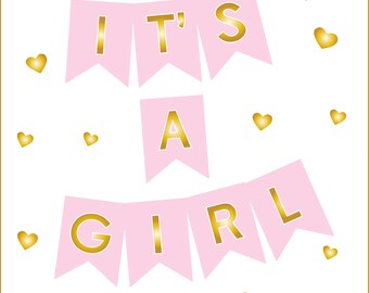It's a girl banner | Etsy