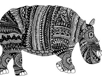 Zentangle animal art | Etsy