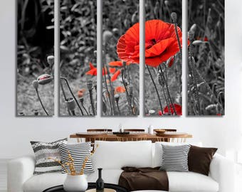 Poppy wall art | Etsy