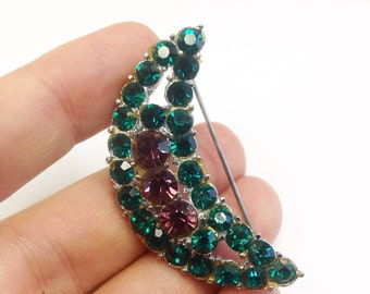 Crescent moon brooch | Etsy