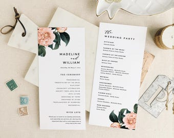 Rustic Elegant Wedding Program DIY Printable