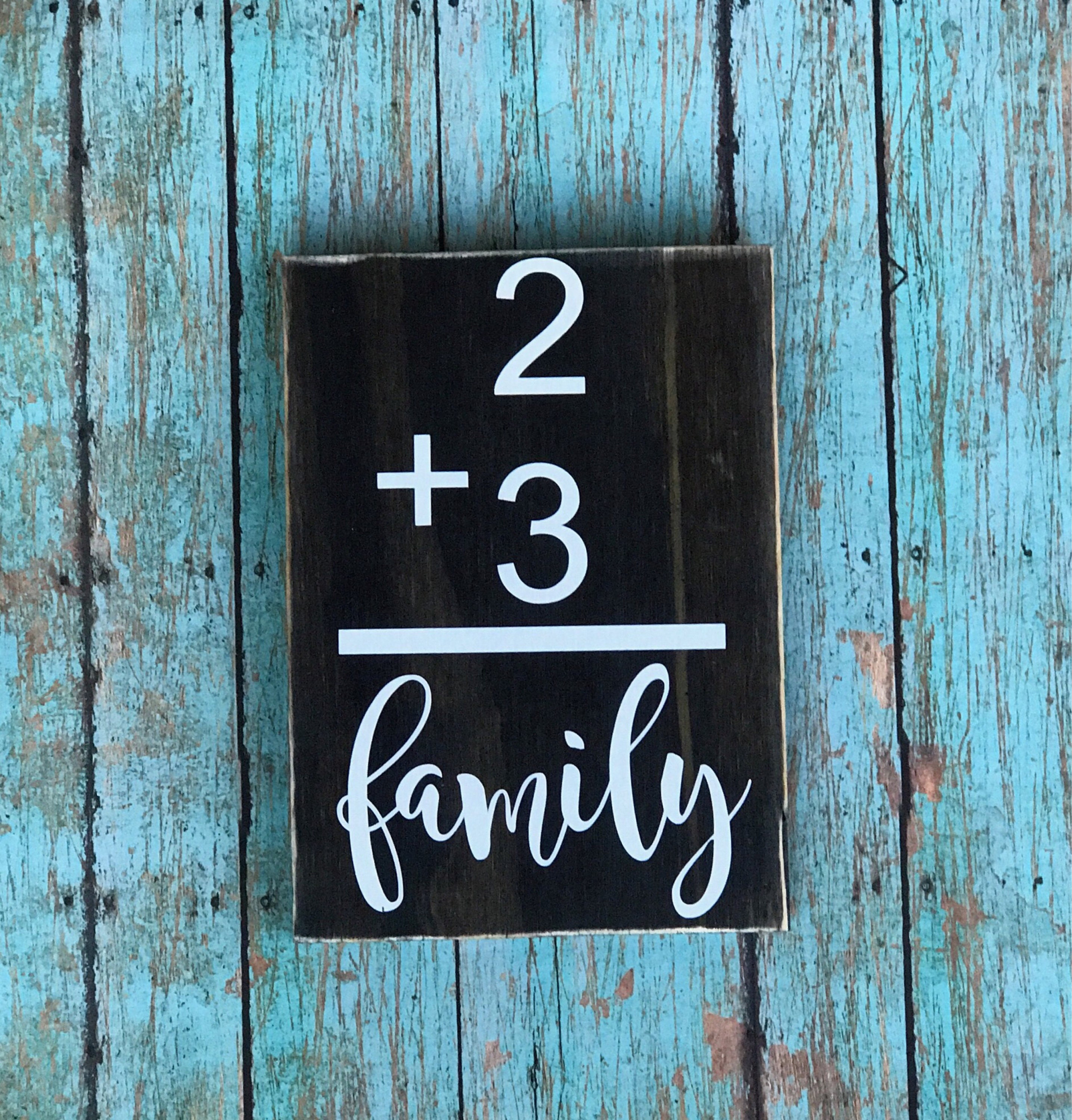 Addition Sign-Farmhouse Math Sign-Family Addition-Wood Family
