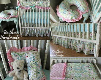 Floral crib bedding | Etsy