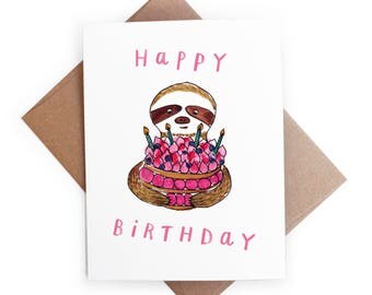 Sloth card | Etsy