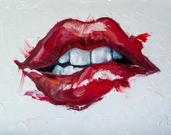 Lips painting | Etsy