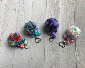 Pompom keychain | Etsy
