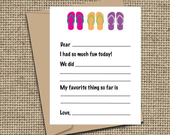 Flip flop note cards | Etsy