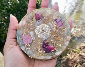 Orgone orgonite® coaster drink charger charging plate water