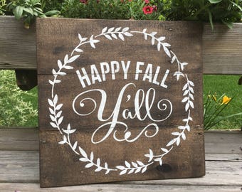3 SVG Files Happy Fall Y'all Fall DIY Fall Decor Fall