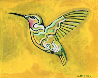 Abstract hummingbird | Etsy