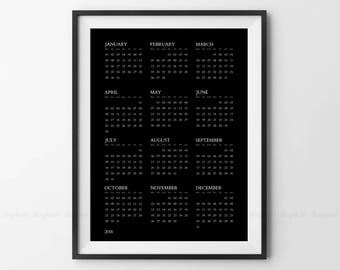 Black And White Printable Monthly Calendar 2018 Minimalist 12