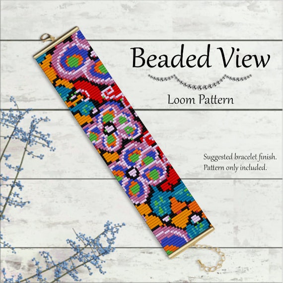 Loom Bead Pattern Beading Pattern Flower Bracelet Pattern