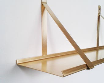Brass shelf brackets | Etsy