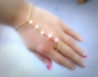 Pearl hand chain | Etsy