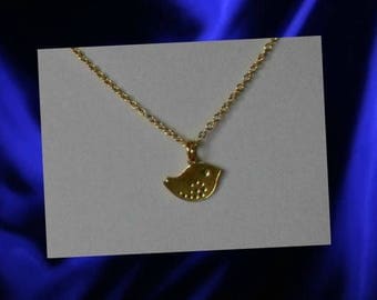 Gold bird pendant | Etsy