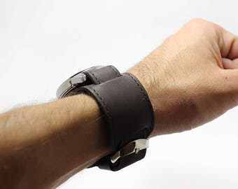 Leather cuff watch | Etsy