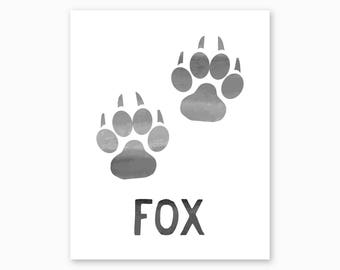 Fox paw print | Etsy