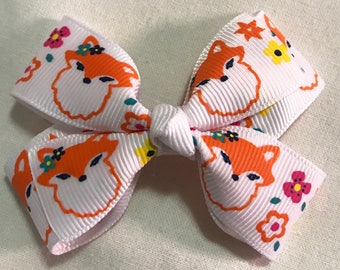 Hand Painted Fox Hair Clip Orange Hair Clip Sleeping Fox