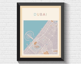 Dubai Print UAE Poster Dubai Wall Art Dubai Skyline Art