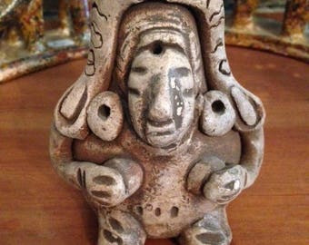 Aztec clay figurine | Etsy