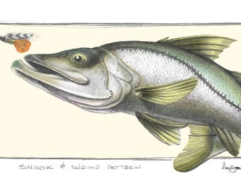 Snook drawing | Etsy