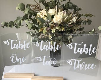 7 Gold mirror acrylic Table Numbers Wedding Table