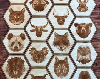 Animal coasters | Etsy